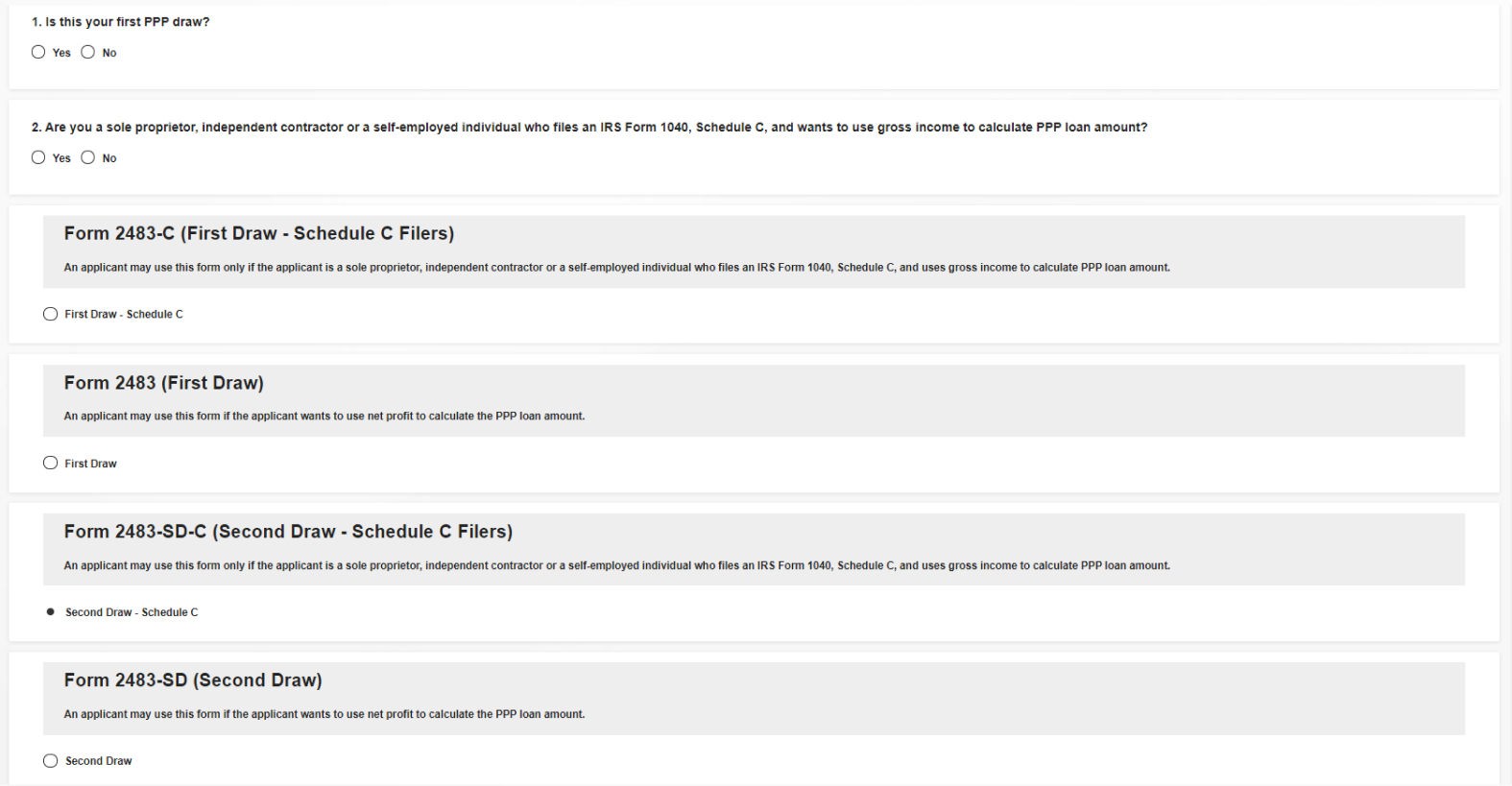 Guidelines for the new Borrower Application Forms for Schedule C filers