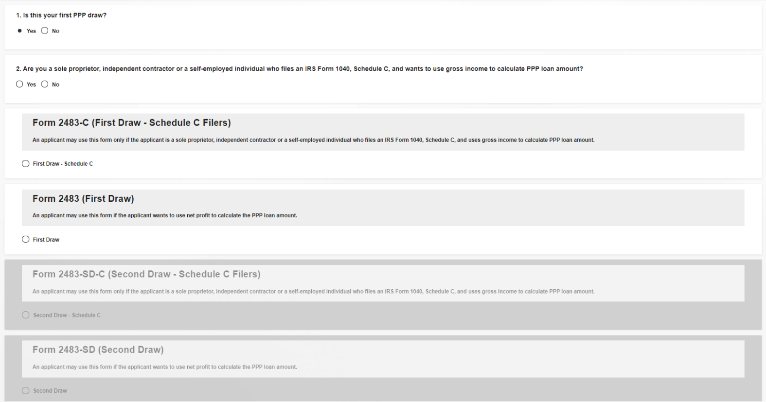 Guidelines for the new Borrower Application Forms for Schedule C filers